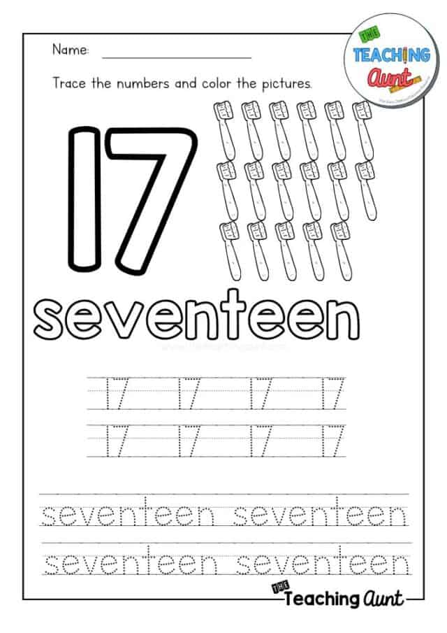 Number Tracing Worksheets - The Teaching Aunt