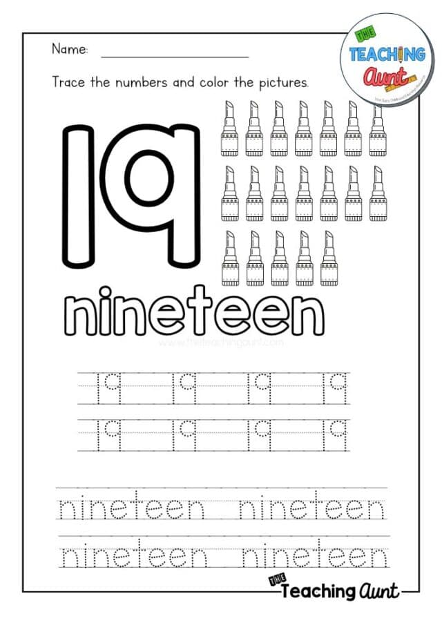 Number Tracing Worksheets - The Teaching Aunt