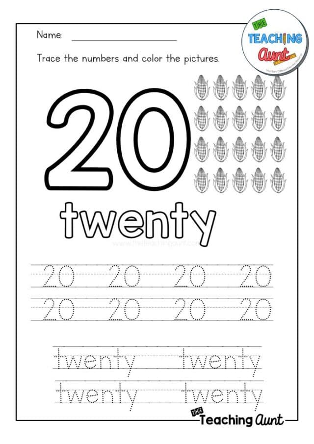 Number Tracing Worksheets - The Teaching Aunt