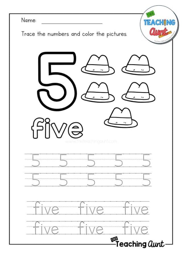 Number Tracing Worksheets - The Teaching Aunt