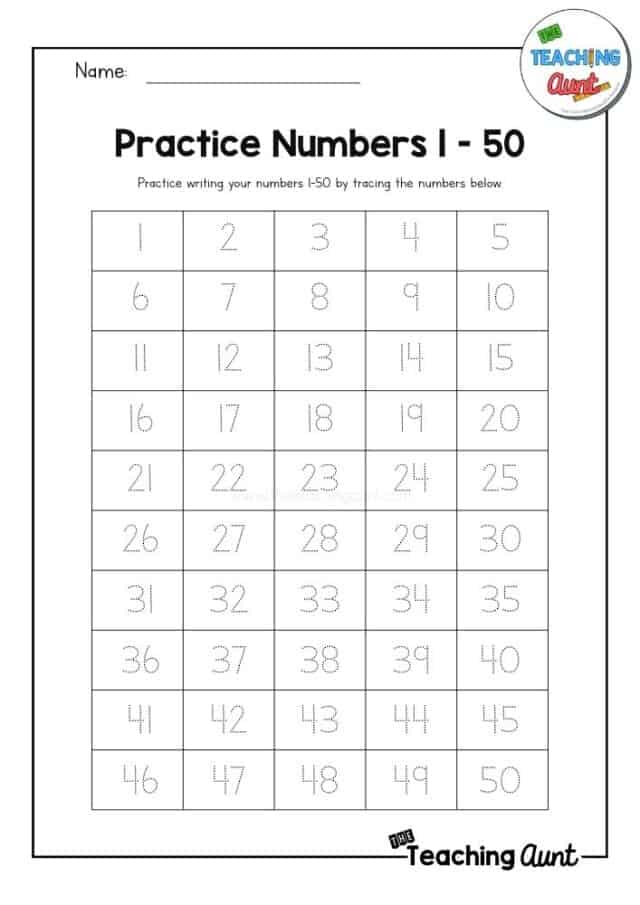 Number Tracing Worksheets - The Teaching Aunt