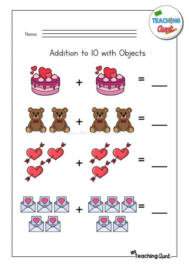 Valentine’s Day Math Worksheets - The Teaching Aunt