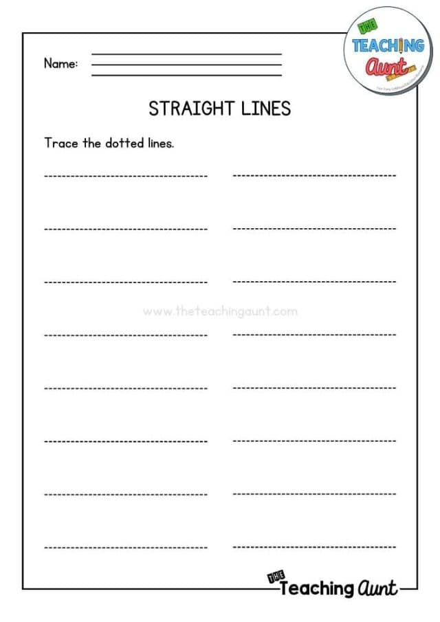 Tracing Lines Worksheets (Free Pre-Writing & Writing Line Printables ...