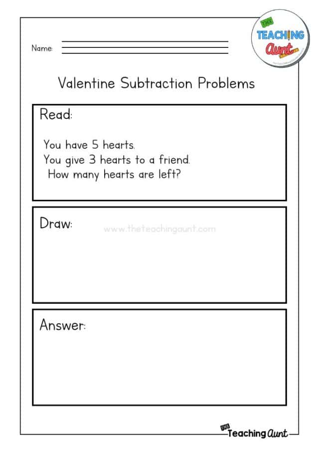 Valentine’s Day Math Worksheets - The Teaching Aunt